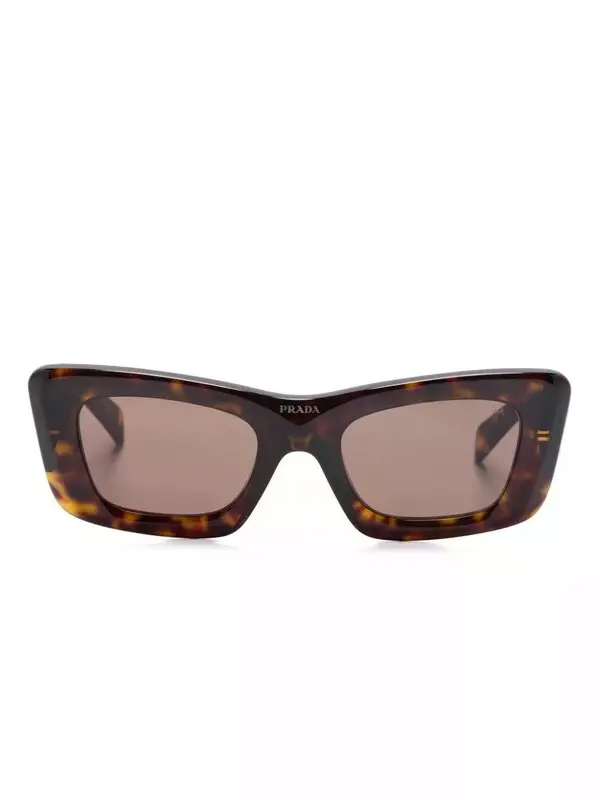 Prada Triangle-logo Sunglasses - Brown