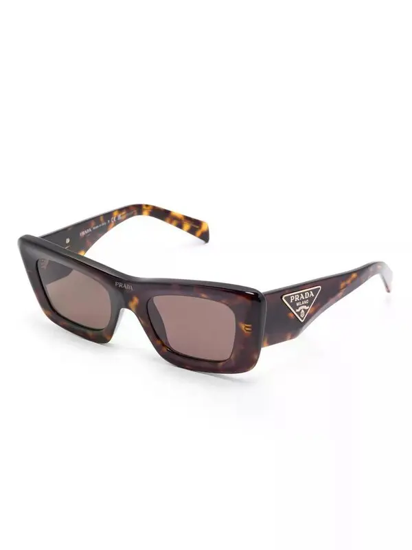 Prada Triangle-logo Sunglasses - Brown
