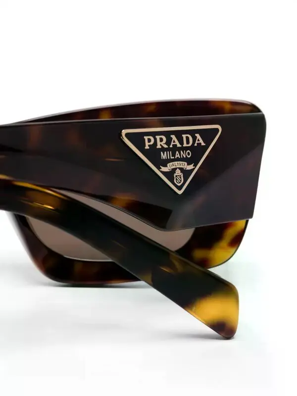 Prada Triangle-logo Sunglasses - Brown
