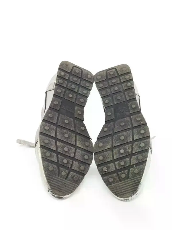 Balenciaga Mesh Leather Sneakers - Silver
