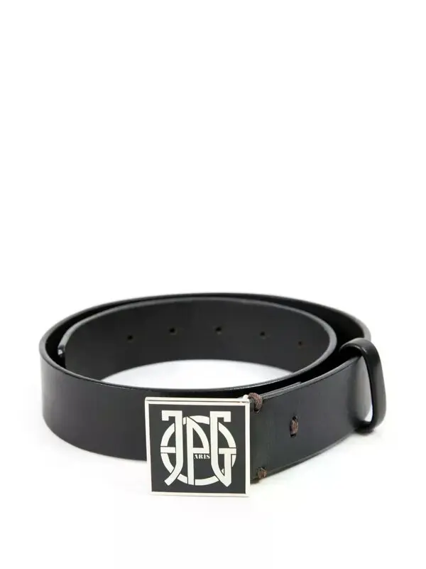 JEAN PAUL GAULTIER 2000s Logo-buckle Belt - Black