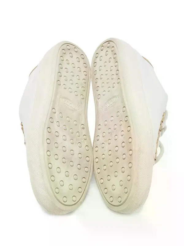 TOD'S Tassel Detail Lace-up Sneakers - White