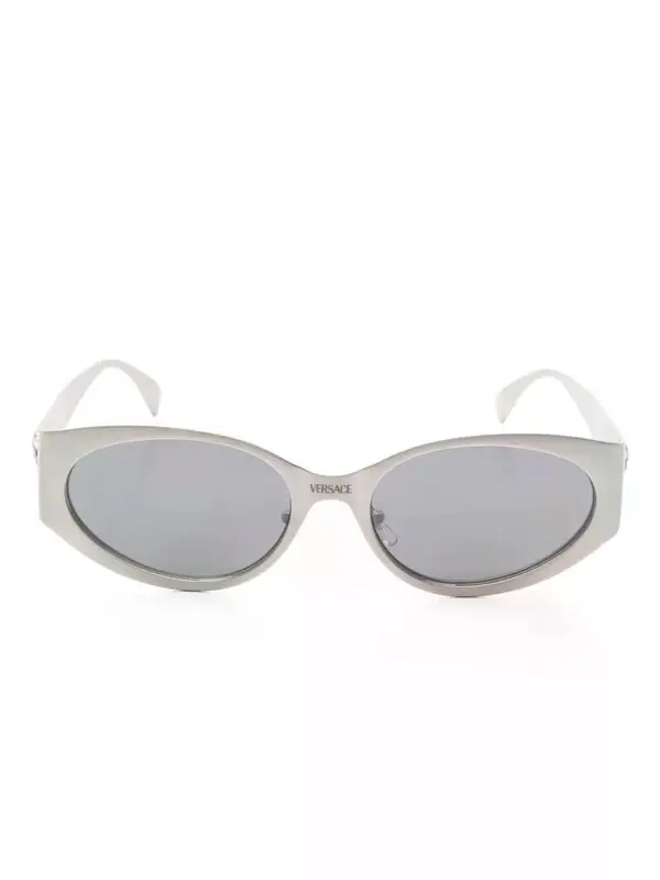 Versace 2010s Medusa Oval-frame Sunglasses - Grey