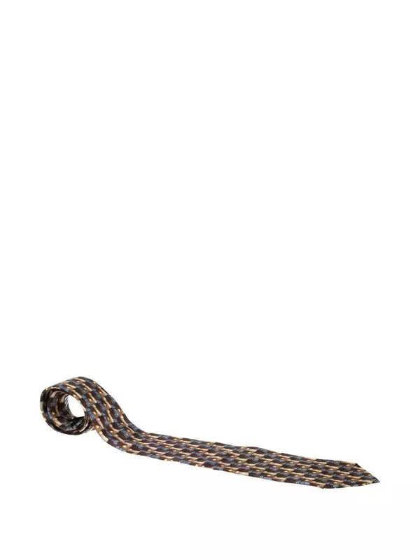 Ermenegildo Zegna Scroll-print Silk Tie - Brown
