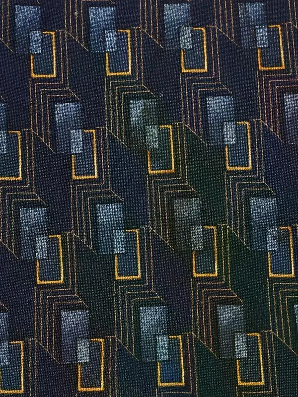 LANVIN Geometric-pattern Silk Tie