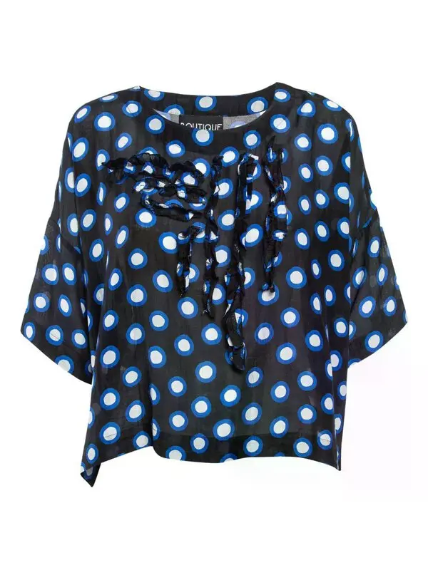 Moschino Polka Dot Ruffled Blouse