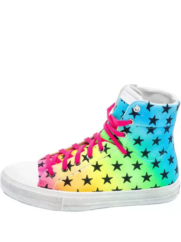 Amiri Star-print Leather High-top Sneakers