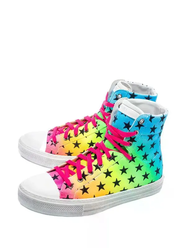 Amiri Star-print Leather High-top Sneakers