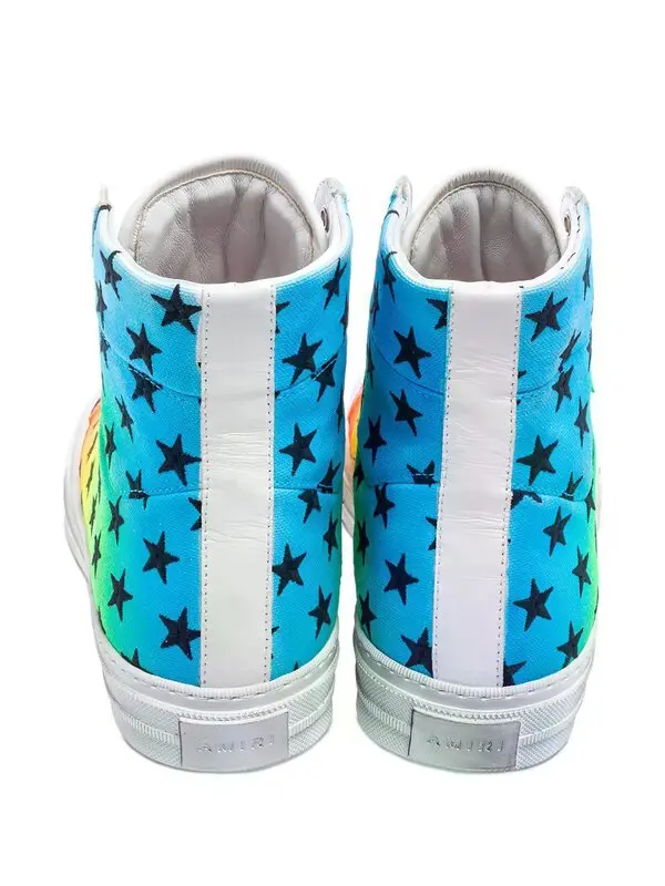 Amiri Star-print Leather High-top Sneakers