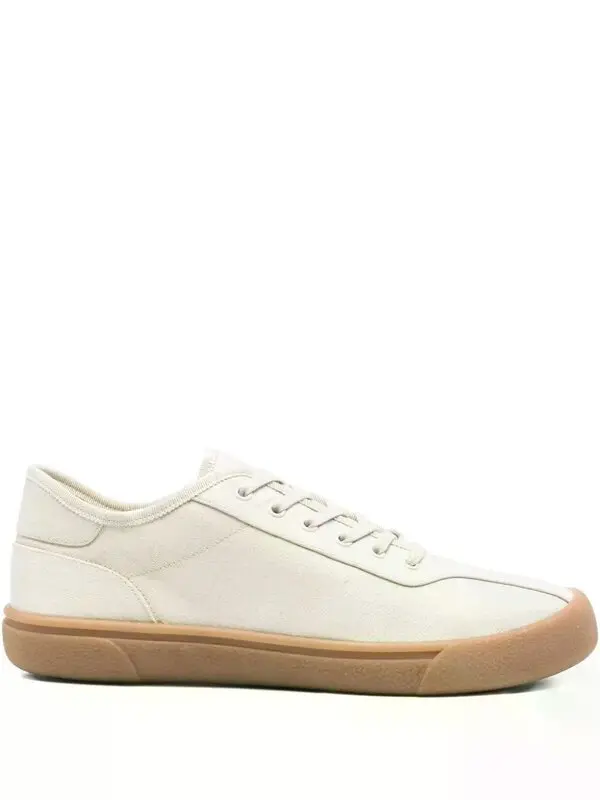THE ROW Sage Tint Lace-up Natural Rubber Sole Canvas Sneakers - Neutrals