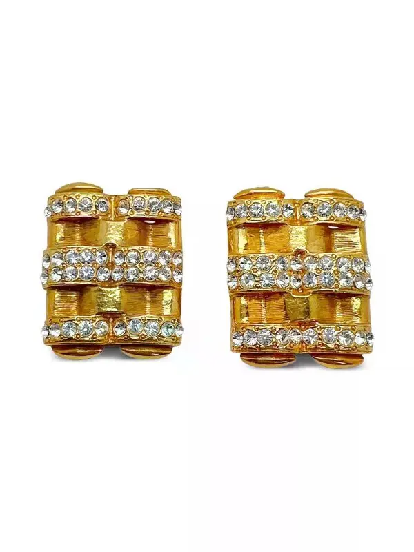 JENNIFER GIBSON JEWELLERY 1980s Butler & Wilson Deco Earrings - Gold