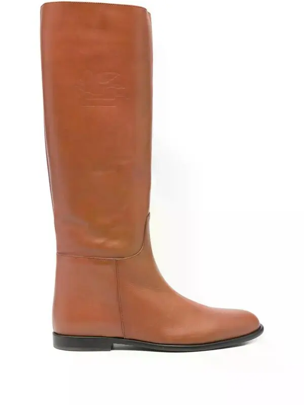 Etro Debossed-logo Leather Boots