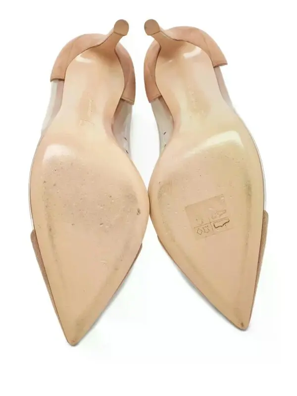 GIANVITO ROSSI 100mm Plexi Transparent-panel Suede Pumps