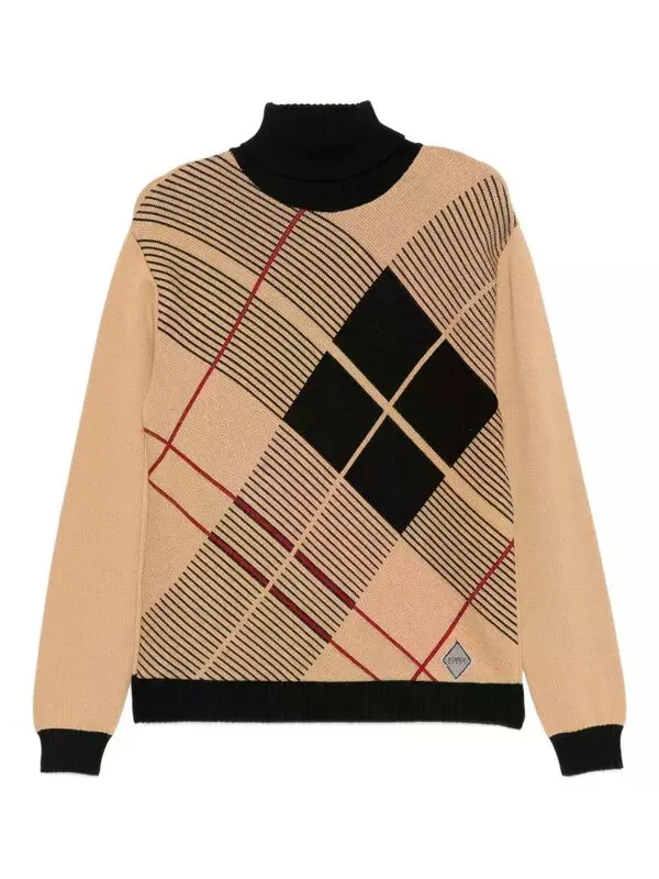 Gianfranco Ferre 1990s Patterned Intarsia-knit Sweater