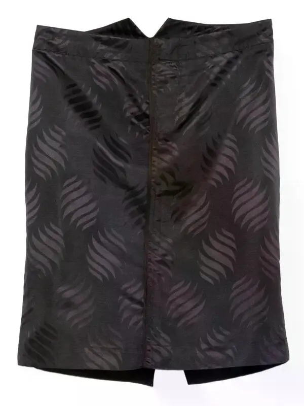 Gucci 2000s Swirl-pattern Silk Skirt