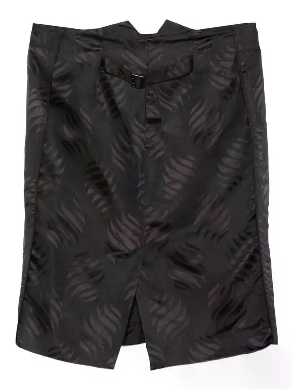Gucci 2000s Swirl-pattern Silk Skirt