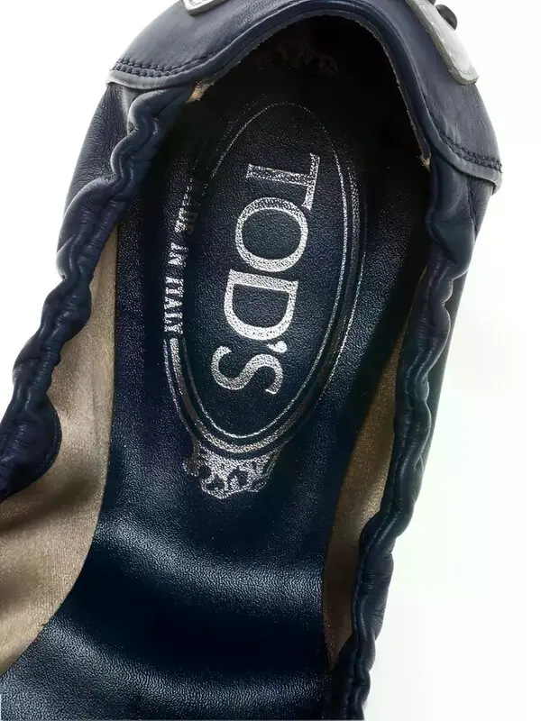 TOD'S Metallic-effect Toe Ballet Flats