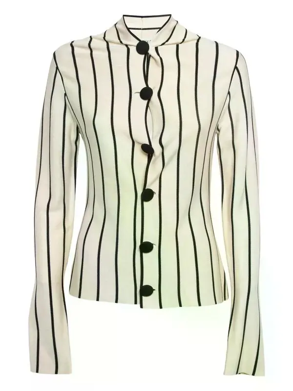 Balenciaga Striped Button-up Cardigan - Neutrals
