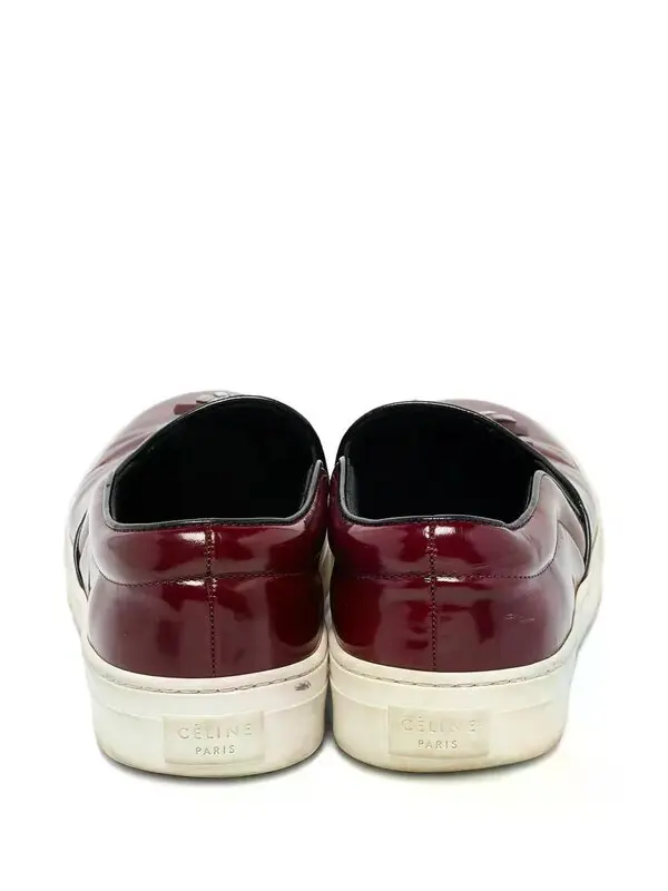 Celine Burgundy Leather Tassel Slip-on Sneakers