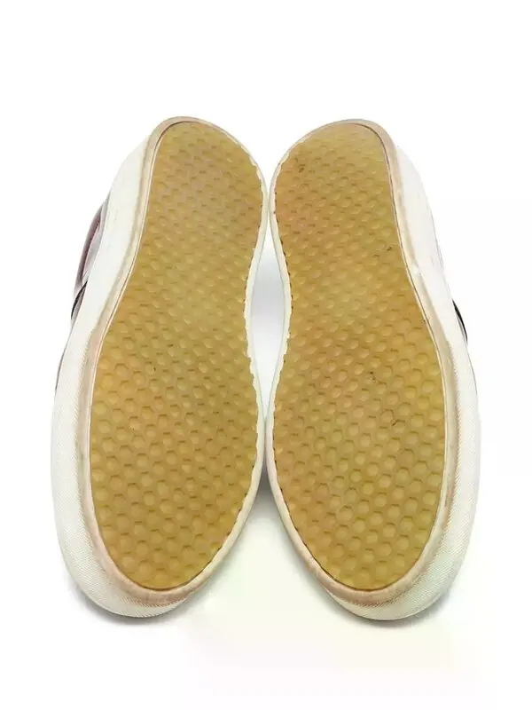 Celine Burgundy Leather Tassel Slip-on Sneakers