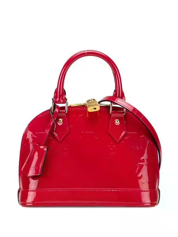 LOUIS VUITTON Monogram Vernis Alma Bb Satchel - Red