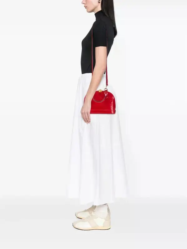 LOUIS VUITTON Monogram Vernis Alma Bb Satchel - Red