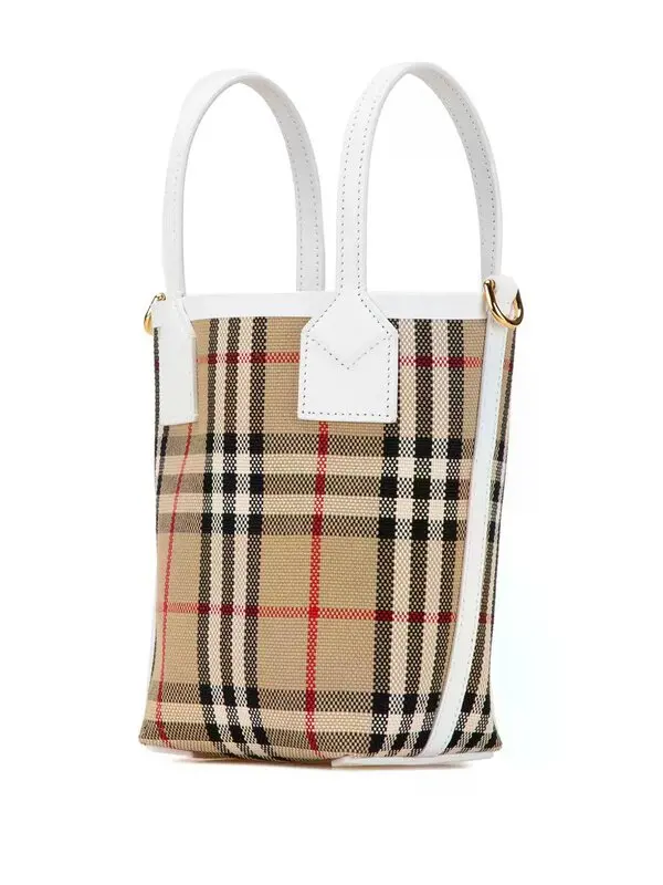 Burberry Mini House Check London Tote Satchel - Brown