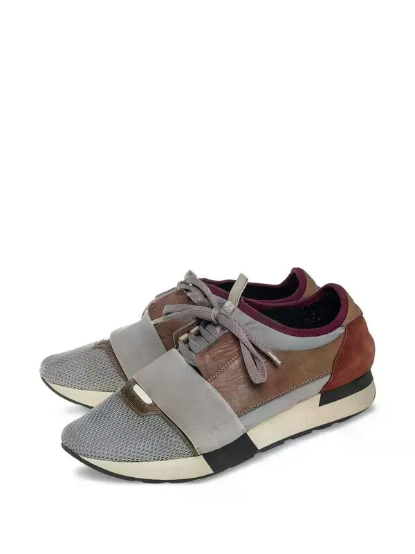 Balenciaga Mixed-material Athletic Sneakers - Grey