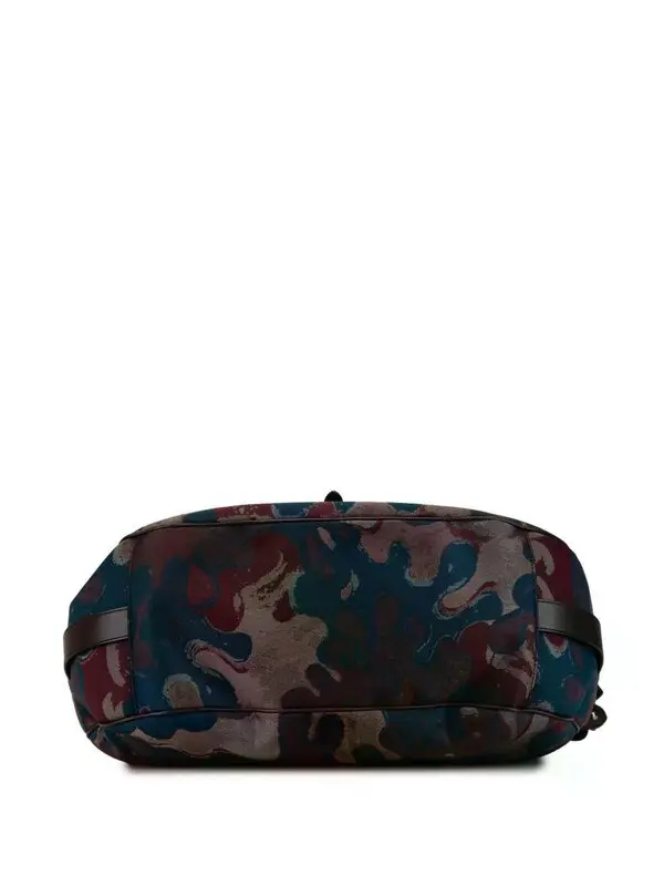 Dior 2021 Peter Doig Canvas Camouflage Soft Saddle Bag - Brown