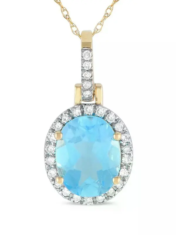 LB EXCLUSIVE 14k Yellow Diamond And Topaz Necklace - Gold