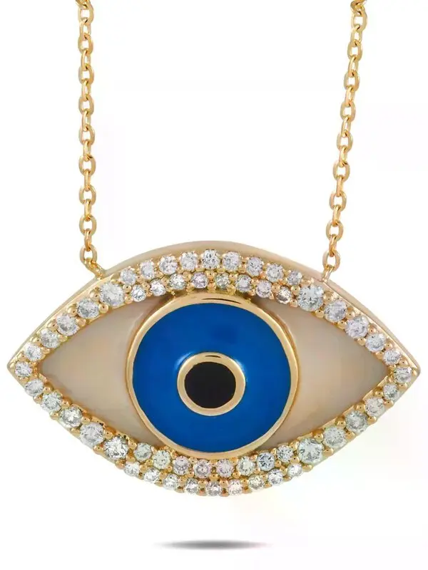 LB EXCLUSIVE 14k Yellow Diamond Evil Eye Necklace - Gold
