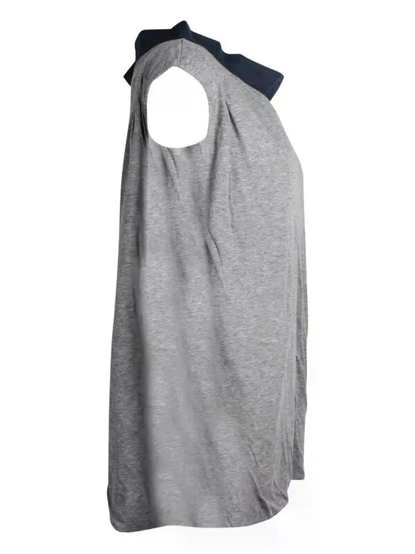 Marni Contrast Collar Cap Sleeve T-shirt