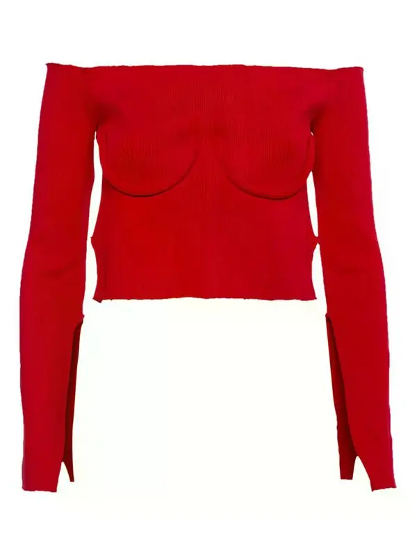 Orseund Iris Underwire Ribbed Top - Red