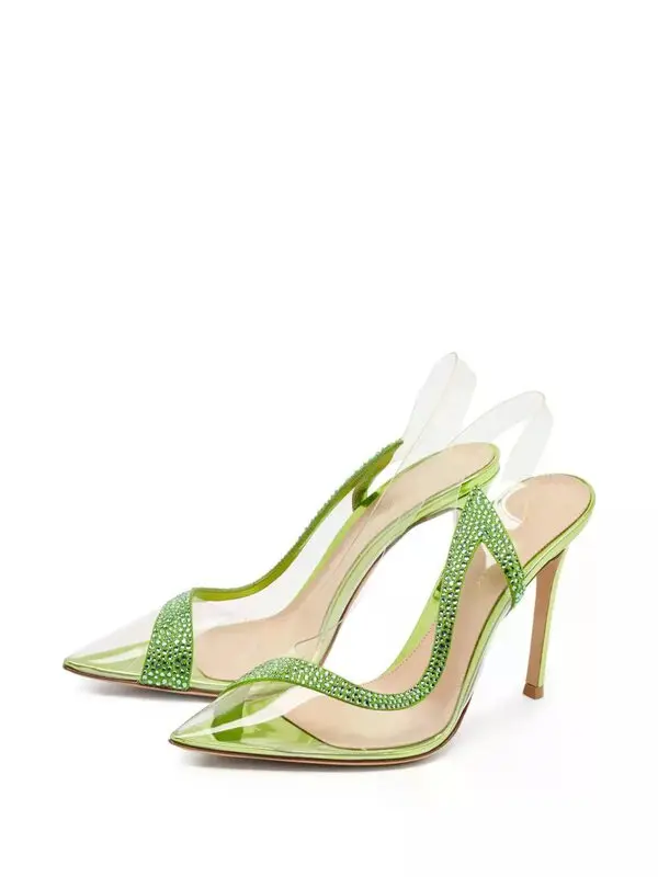 GIANVITO ROSSI 110mm Pointed-toe Heeled Pumps - Green