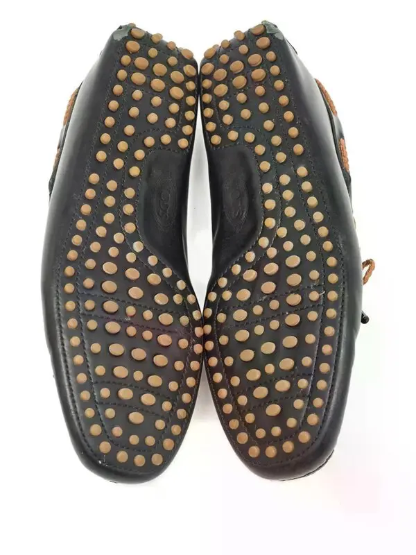 TOD'S Leather Boat Shoes With Braided Laces - Black