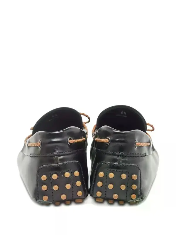 TOD'S Leather Boat Shoes With Braided Laces - Black