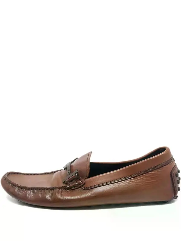 TOD'S Double T Leather Loafers - Brown
