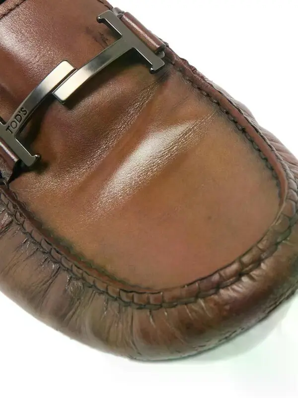 TOD'S Double T Leather Loafers - Brown