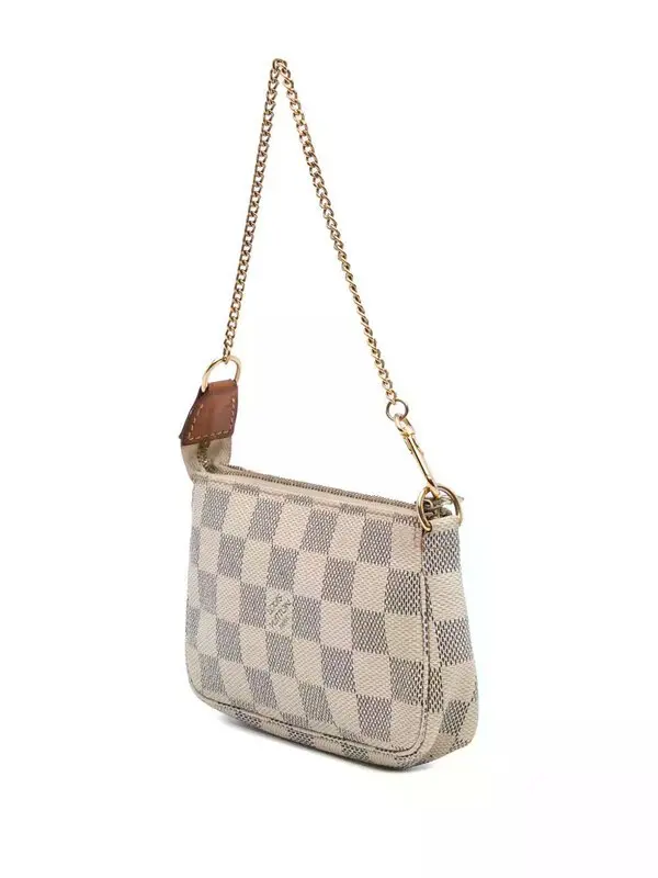 LOUIS VUITTON Damier Azur Mini Pochette Accessoires Handbag - White