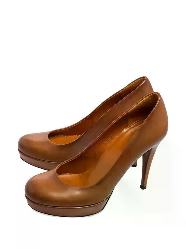 Gucci 115mm Leather Round-toe Pumps