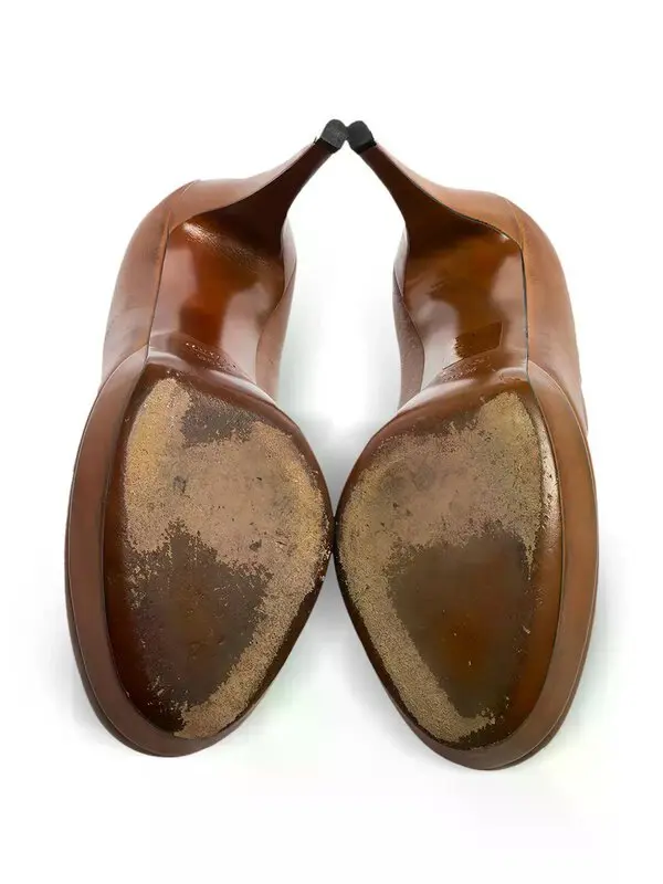 Gucci 115mm Leather Round-toe Pumps