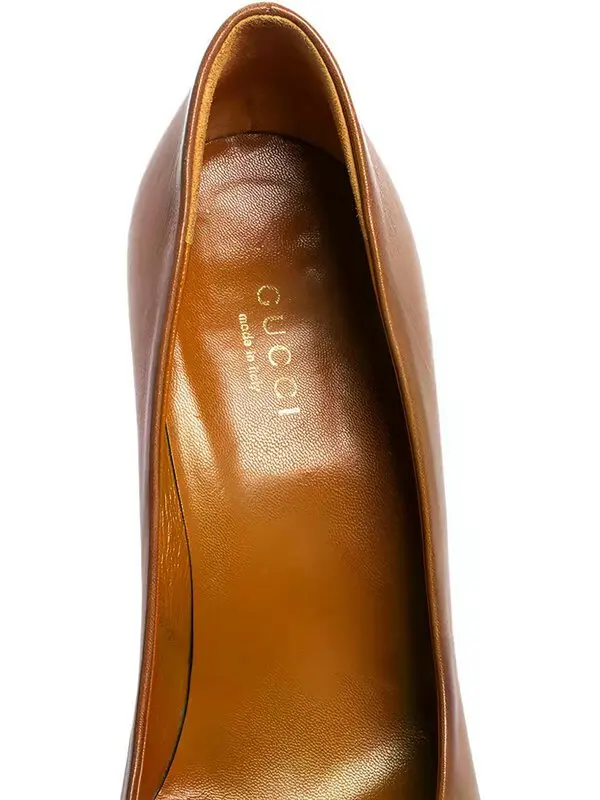 Gucci 115mm Leather Round-toe Pumps