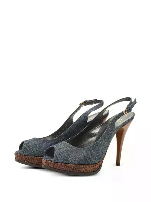 STUART WEITZMAN 120mm Denim Platform Sandals