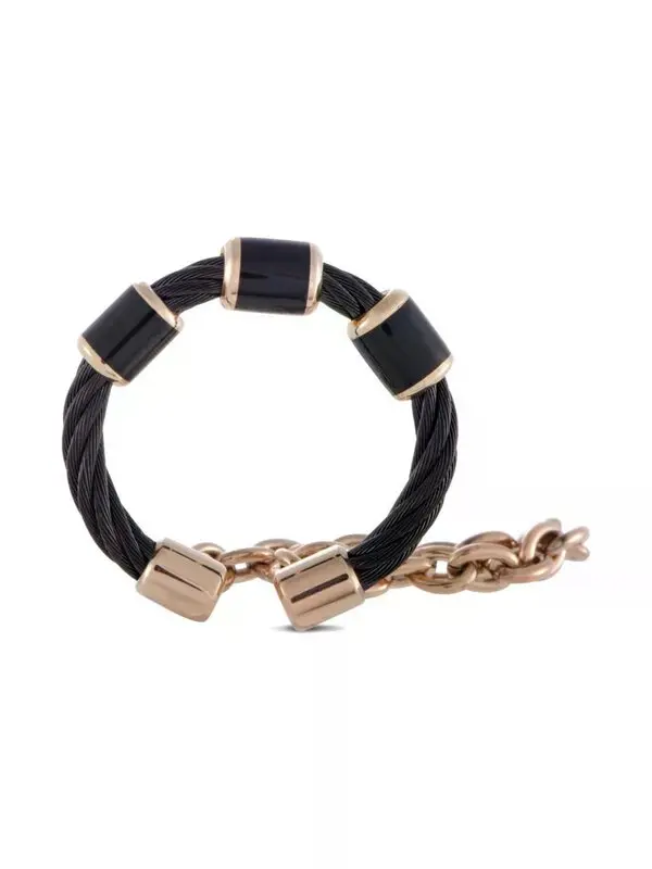 CHARRIOL Chain-link Enamel Ring - Black