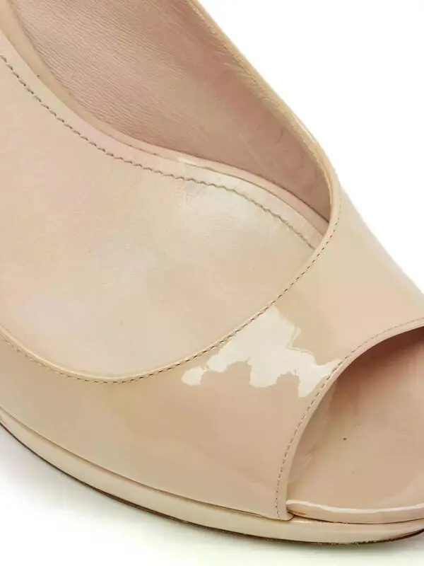 Miu Miu Patent Leather Peep-toe Pumps