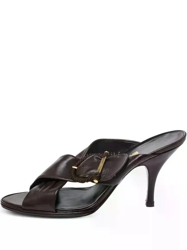 FERRAGAMO 100mm Patent-leather Crisscross Sandals