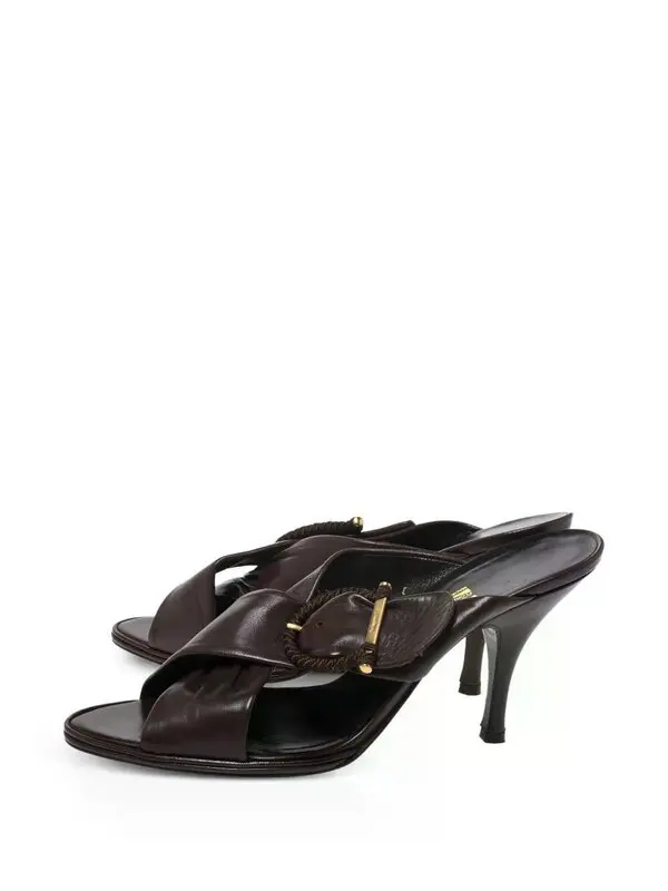 FERRAGAMO 100mm Patent-leather Crisscross Sandals