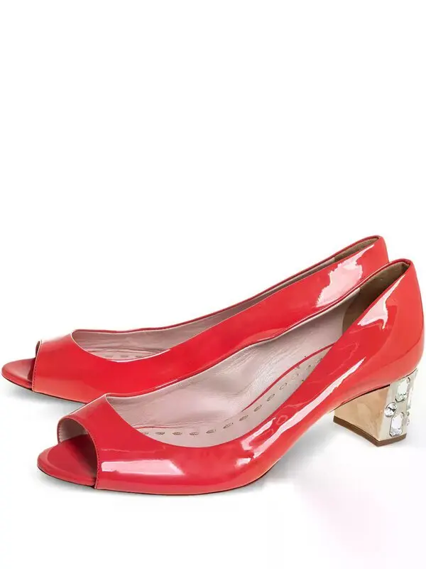 Miu Miu 50mm Crystal-embellished Peep-toe Pumps