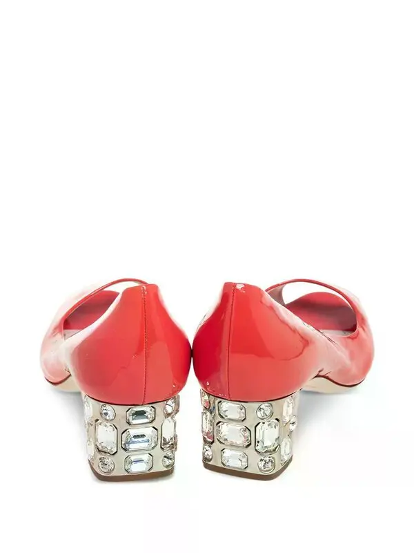Miu Miu 50mm Crystal-embellished Peep-toe Pumps