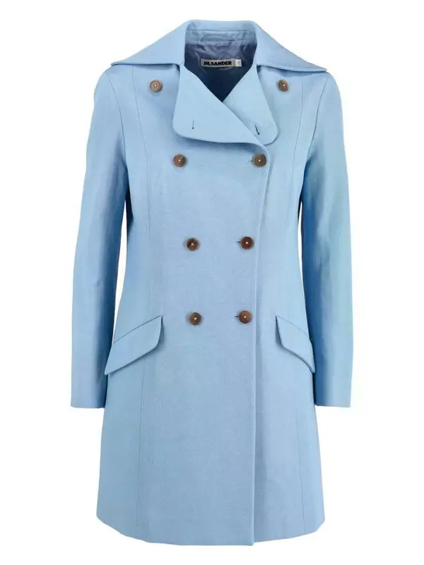 JIL SANDER Double-breasted Cotton-blend Coat